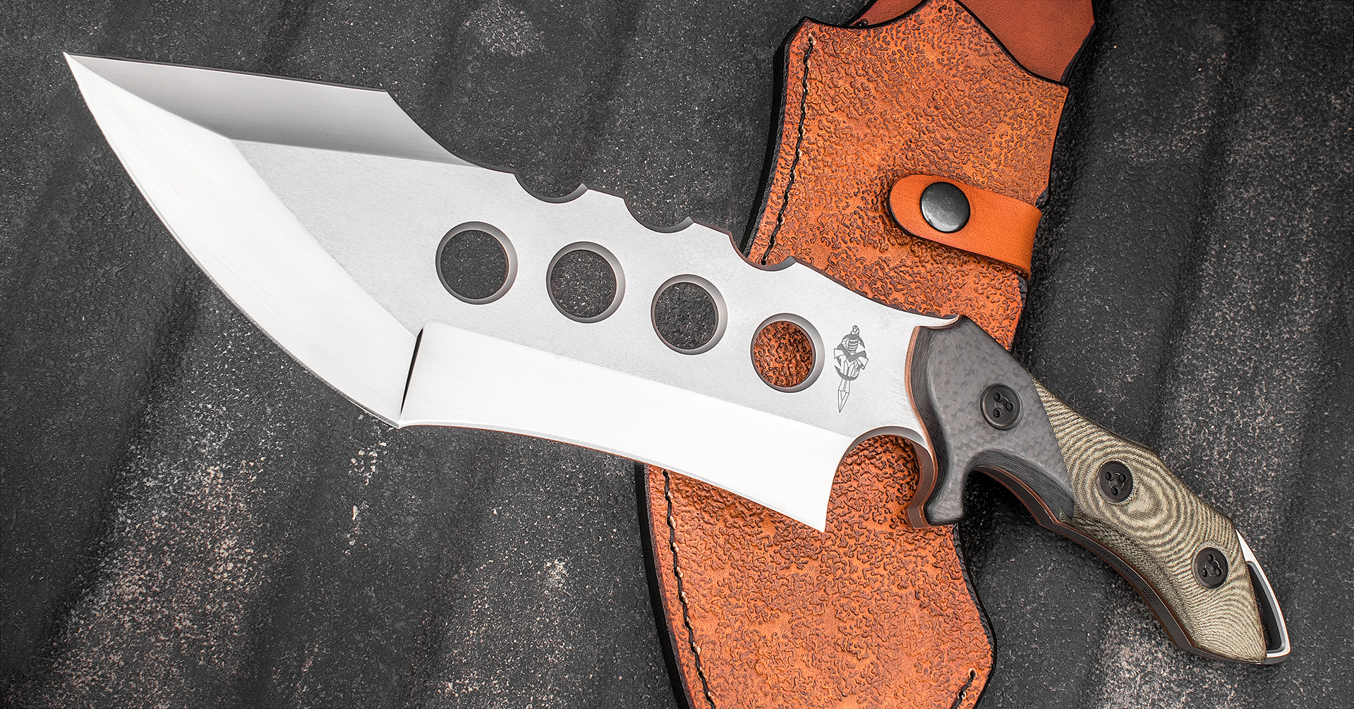 Marfione Custom Knives Juggernaut Fixed 8.875" Hand Rubbed Satin M390 ...