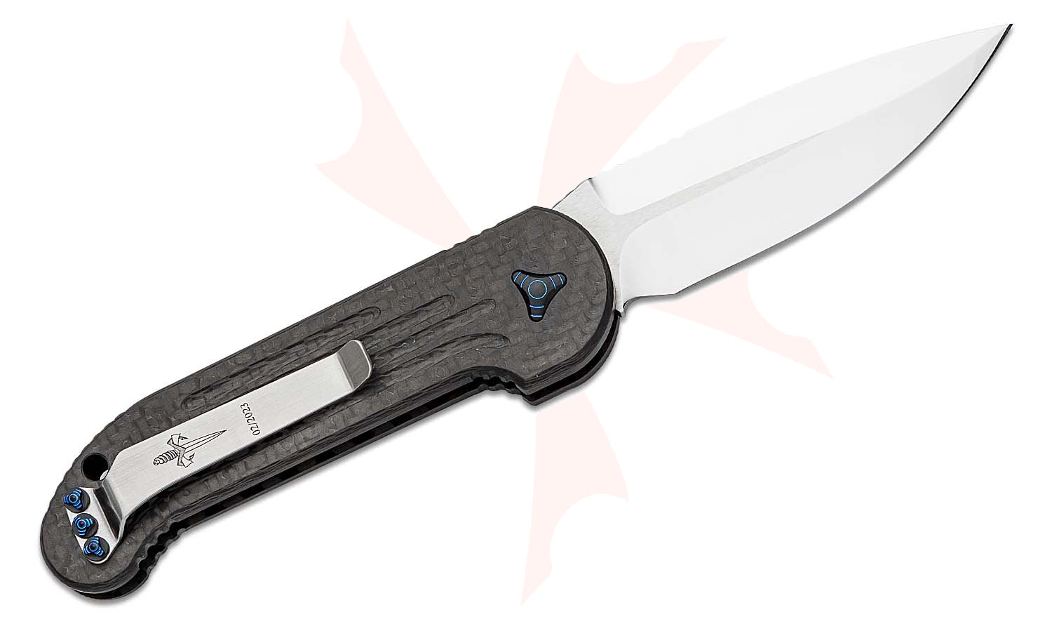 Marfione Custom Knives LUDT AUTO 3.375" M390 Mirror Polished Drop Point ...