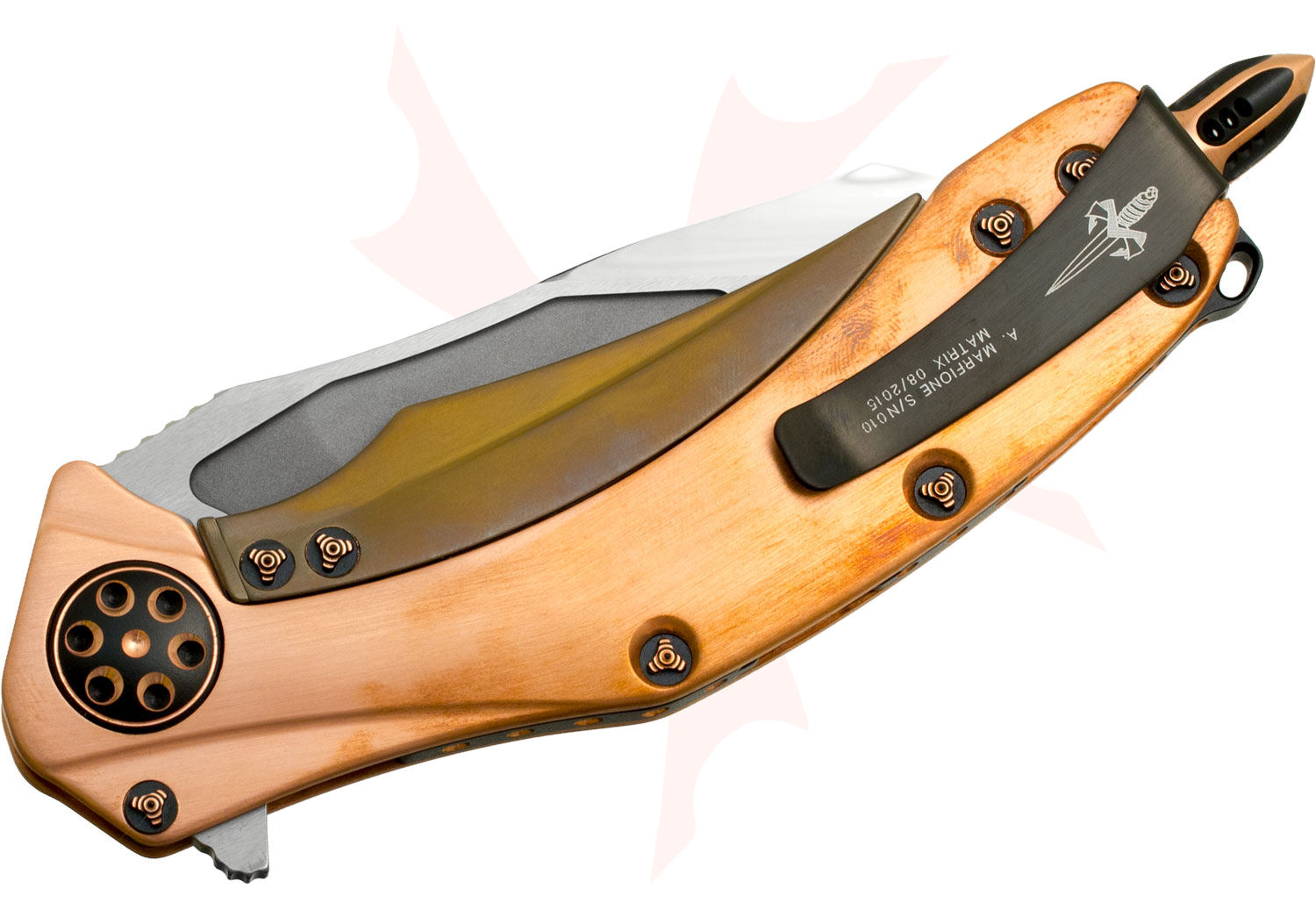 Marfione Custom Knives Matrix Flipper 3.75" Mirror Polished Elmax Blade ...