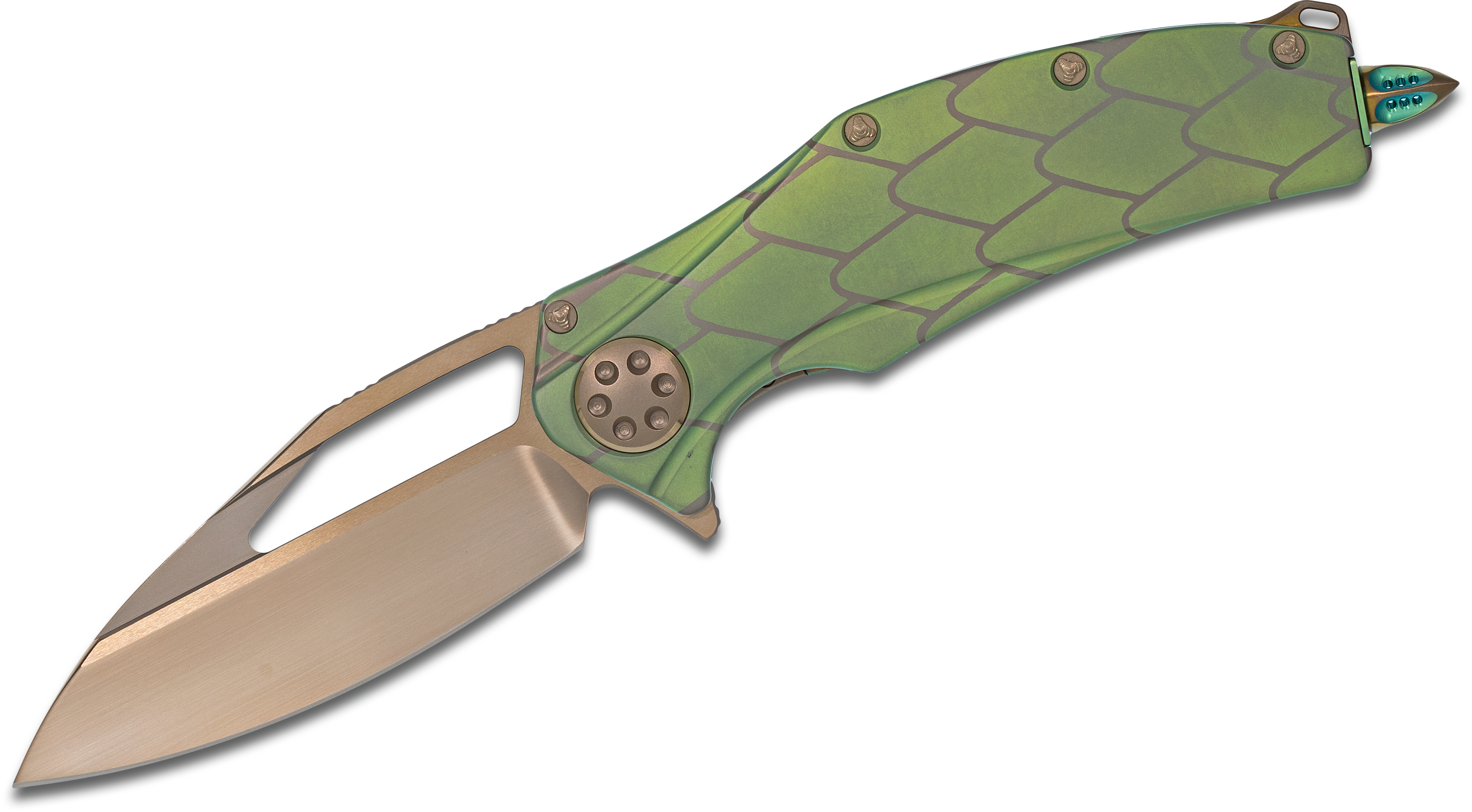 Marfione Custom Knives Matrix R Flipper 3.75" M390 Bronzed Satin Blade ...