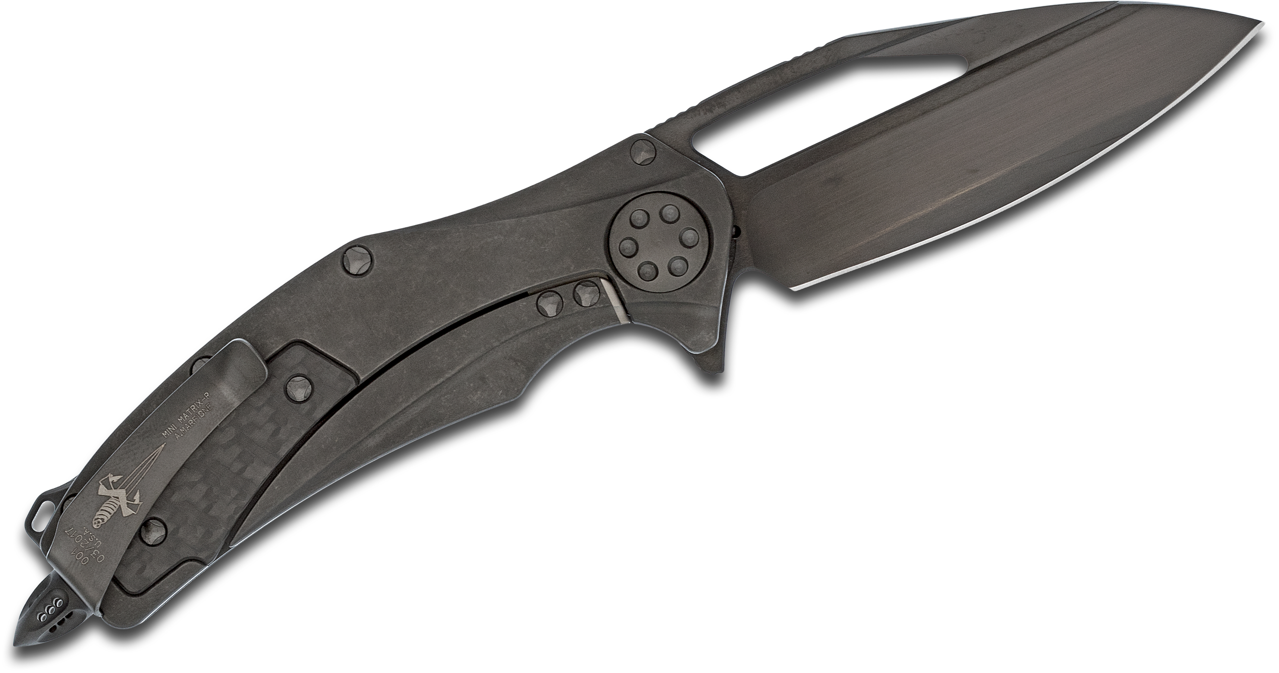 Marfione Custom Knives Mini Matrix R Flipper 3.25" Hand Rubbed Satin ...