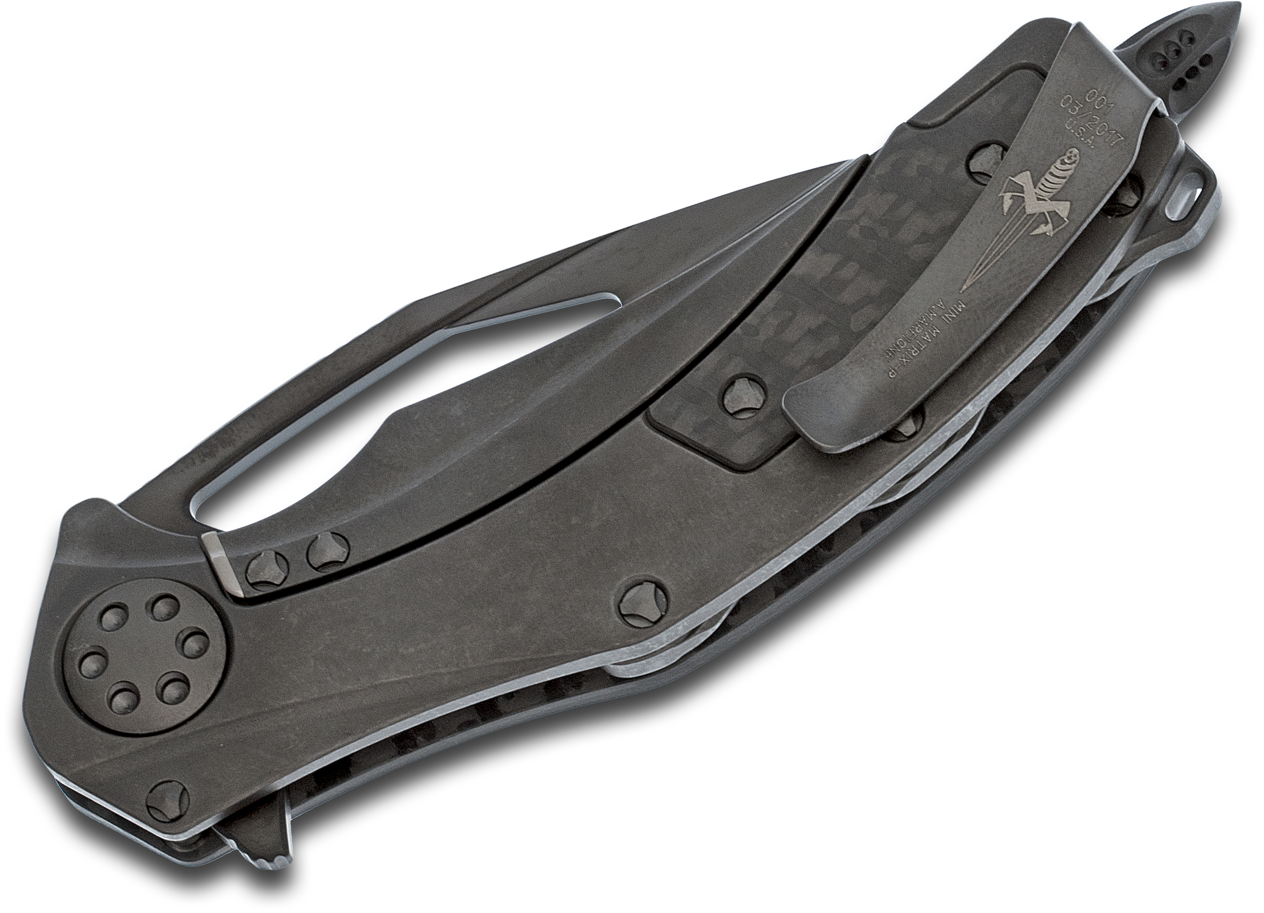 Marfione Custom Knives Mini Matrix R Flipper 3.25" Hand Rubbed Satin ...