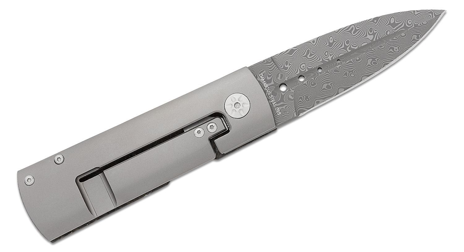 Maserin 372/DG Daga Flipper Knife 3.14" "Small Roses" Damascus Single ...