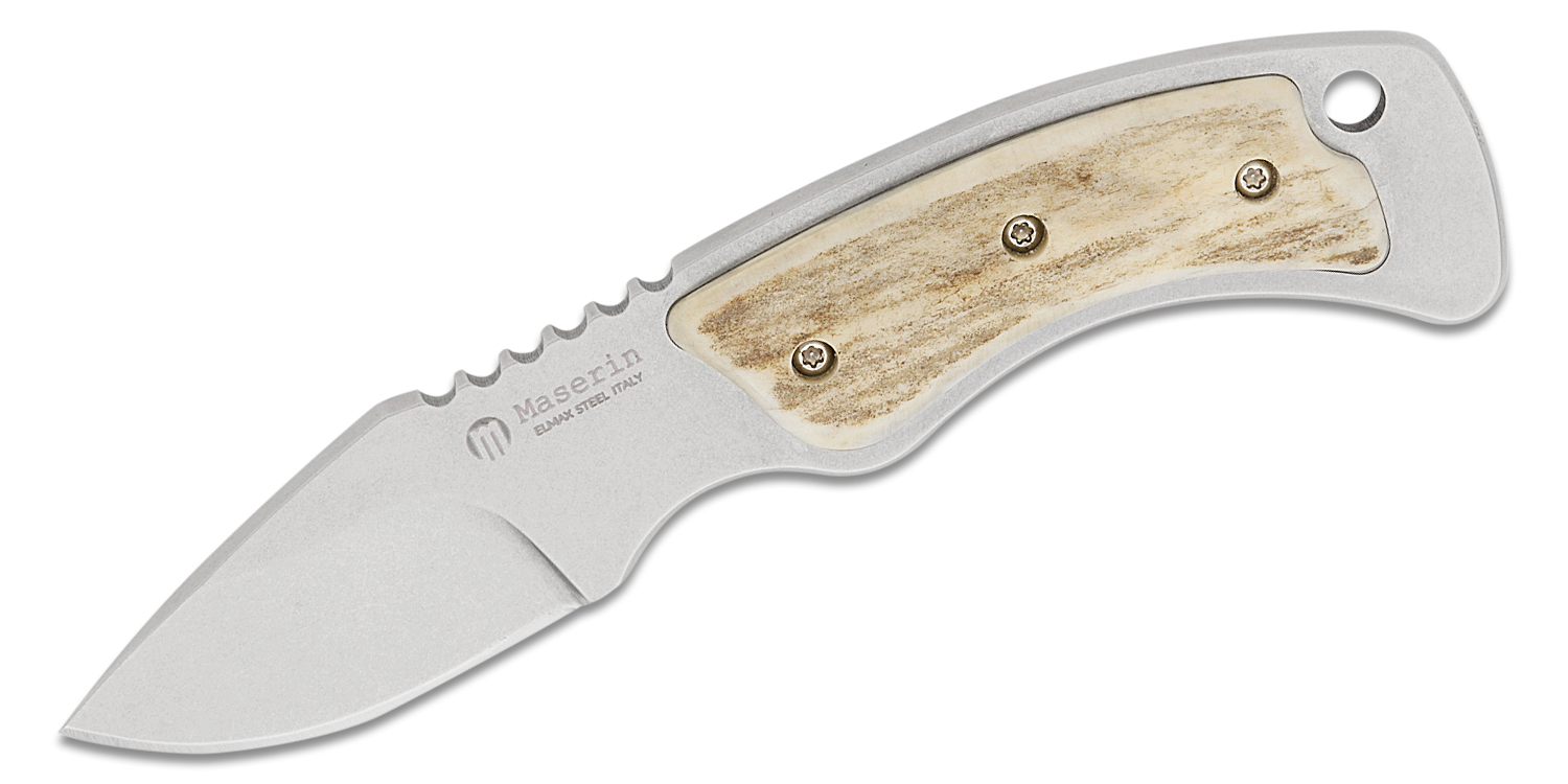 Maserin 924/CV-1 Mini-Trapper Fixed Blade Knife 2.36" Elmax Stonewashed ...