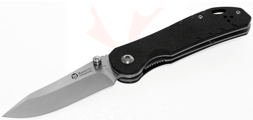 Maserin 42001G10N Sport Folding Knife 3" 440 Plain Blade, Black G10 ...
