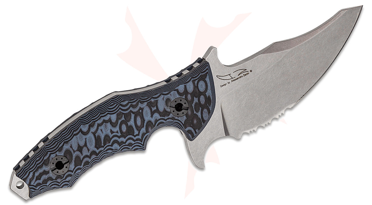 Maserin 940/G10G Badger Fixed Blade Knife 4.33" D2 Stonewashed Upswept ...