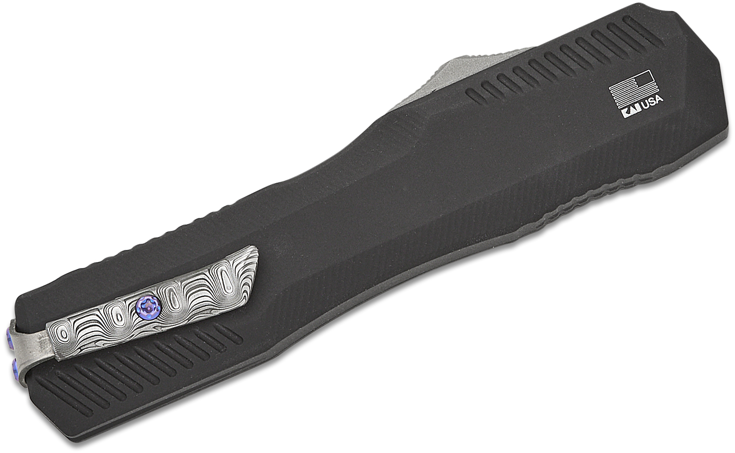 Matt Diskin Custom Livewire OTF AUTO Knife 3.35" Hugin Damasteel Drop ...