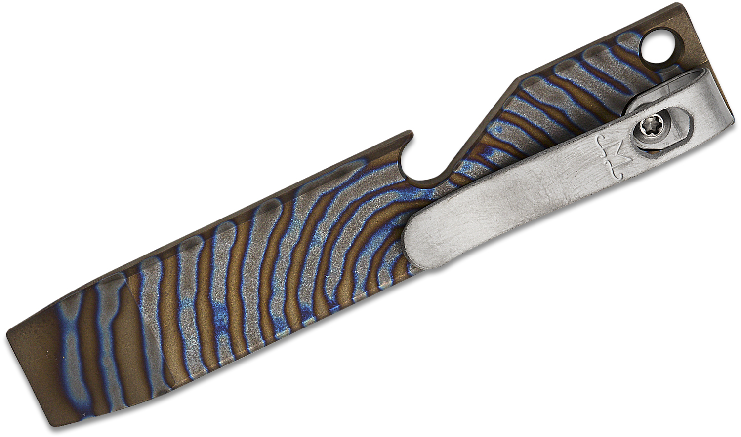 Maverick Customs 3.8" Flamed Circles Titanium Pry Bar with Bottle ...