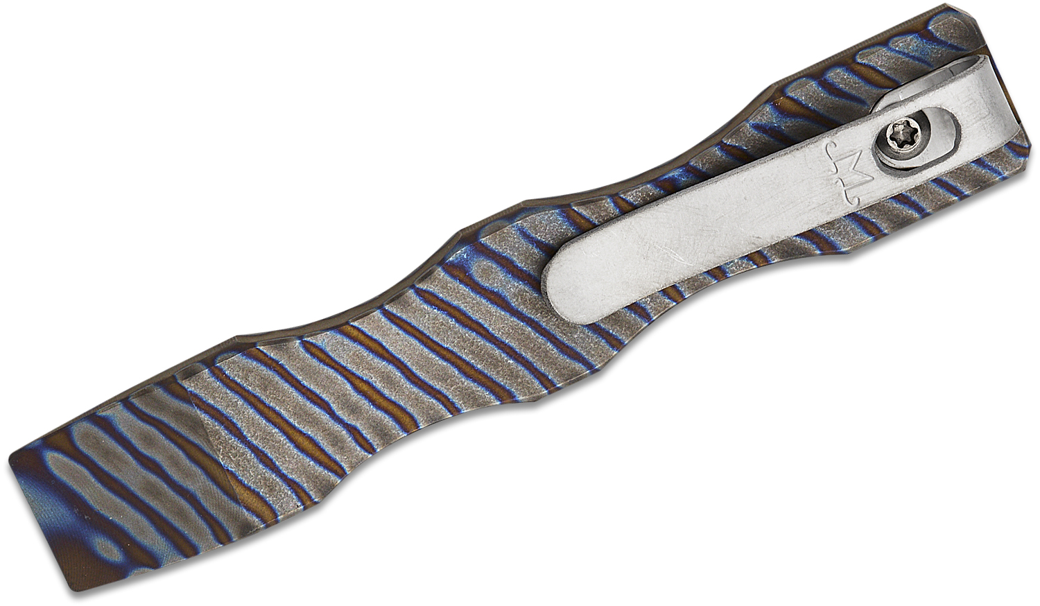 Maverick Customs 3.8" Flamed Stripes Shapely Titanium Pry Bar with ...