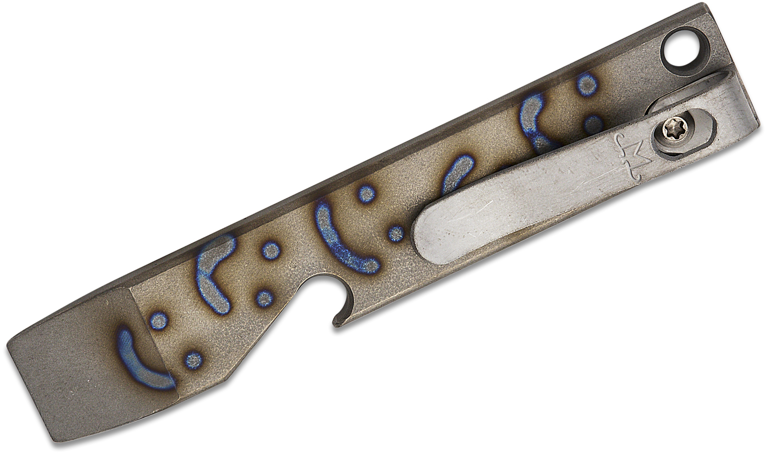 Maverick Customs 3.8" Smiley Face Flamed Titanium Pry Bar with Bottle ...