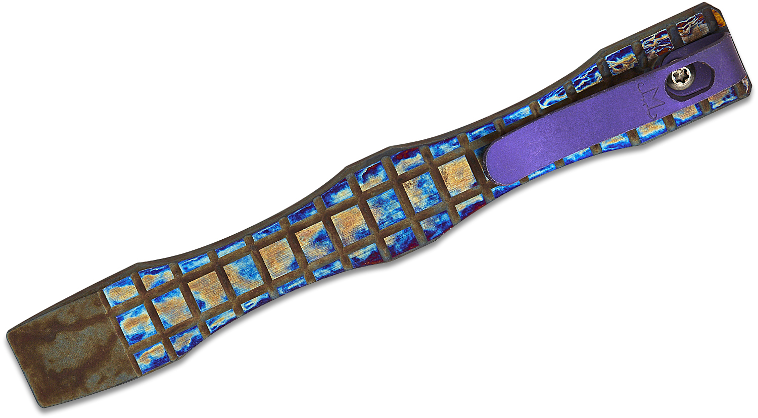 Maverick Customs 5" Chidori Anodized Shapely Frag Milled Titanium Pry ...