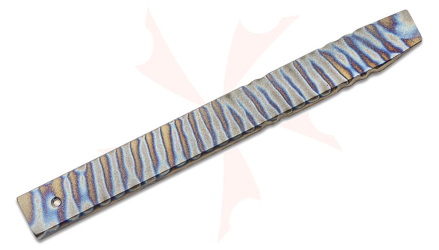 Maverick Customs Large Slim 5.25" Pry Bar, Tiger Stripe Flamed Titanium ...