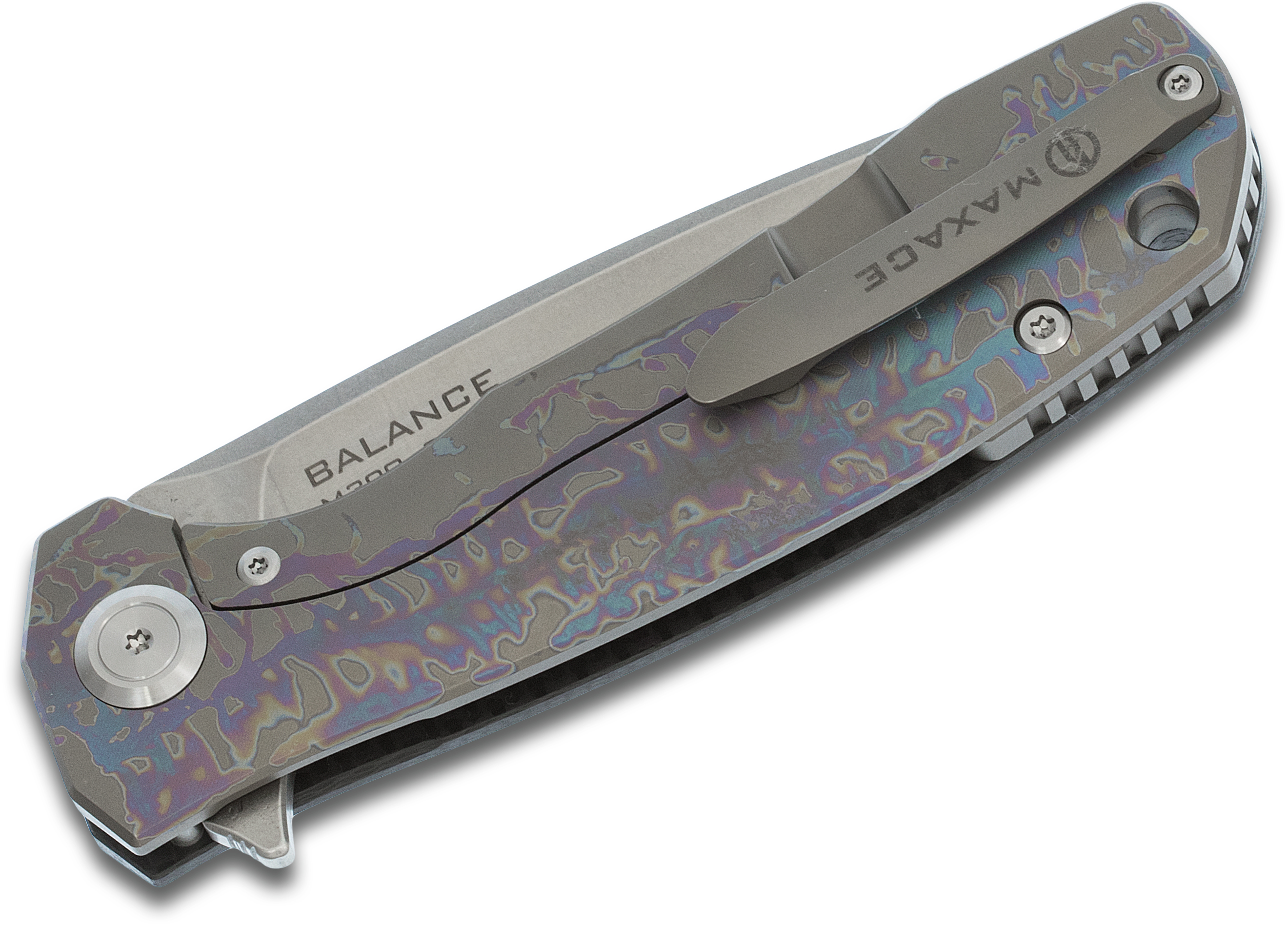Maxace Knives Balance 2017 Flipper 3.7" M390 Stonewashed Blade, Carbon ...