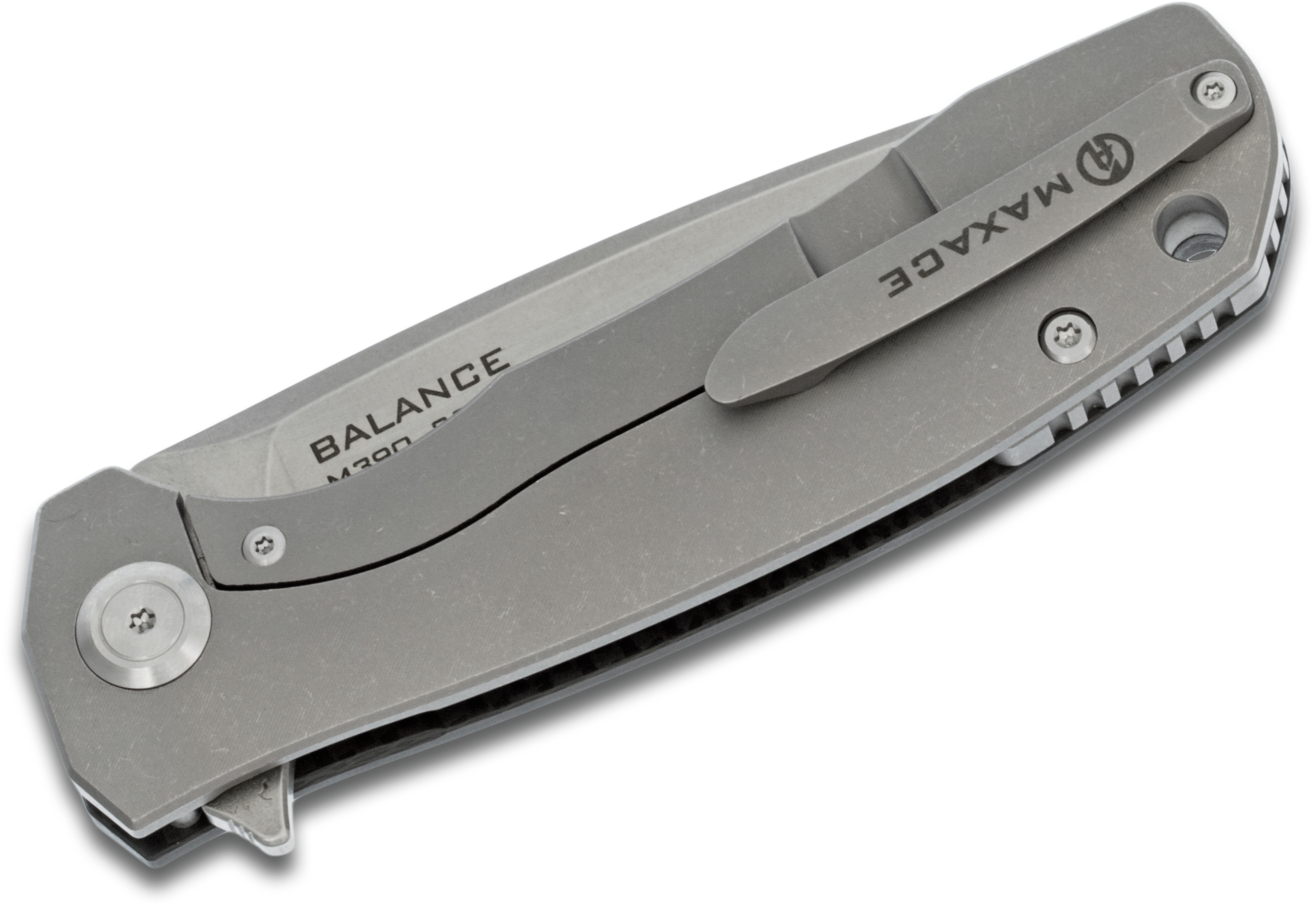 Maxace Knives Balance 2017 Flipper 3.7" M390 Stonewashed Blade, Carbon ...