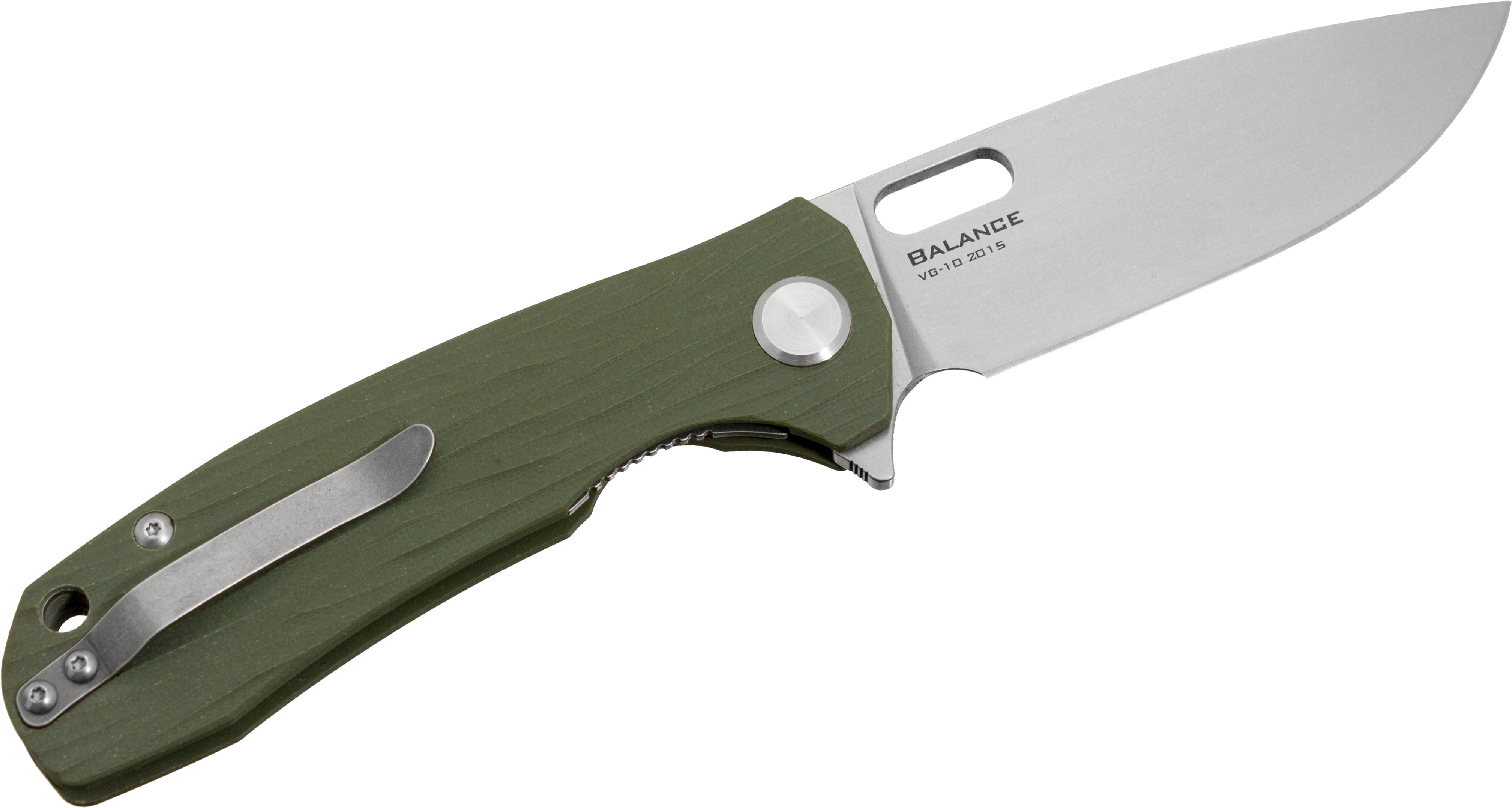 Maxace Knives Balance Flipper 3.54" VG-10 Stonewashed Plain Blade, OD ...