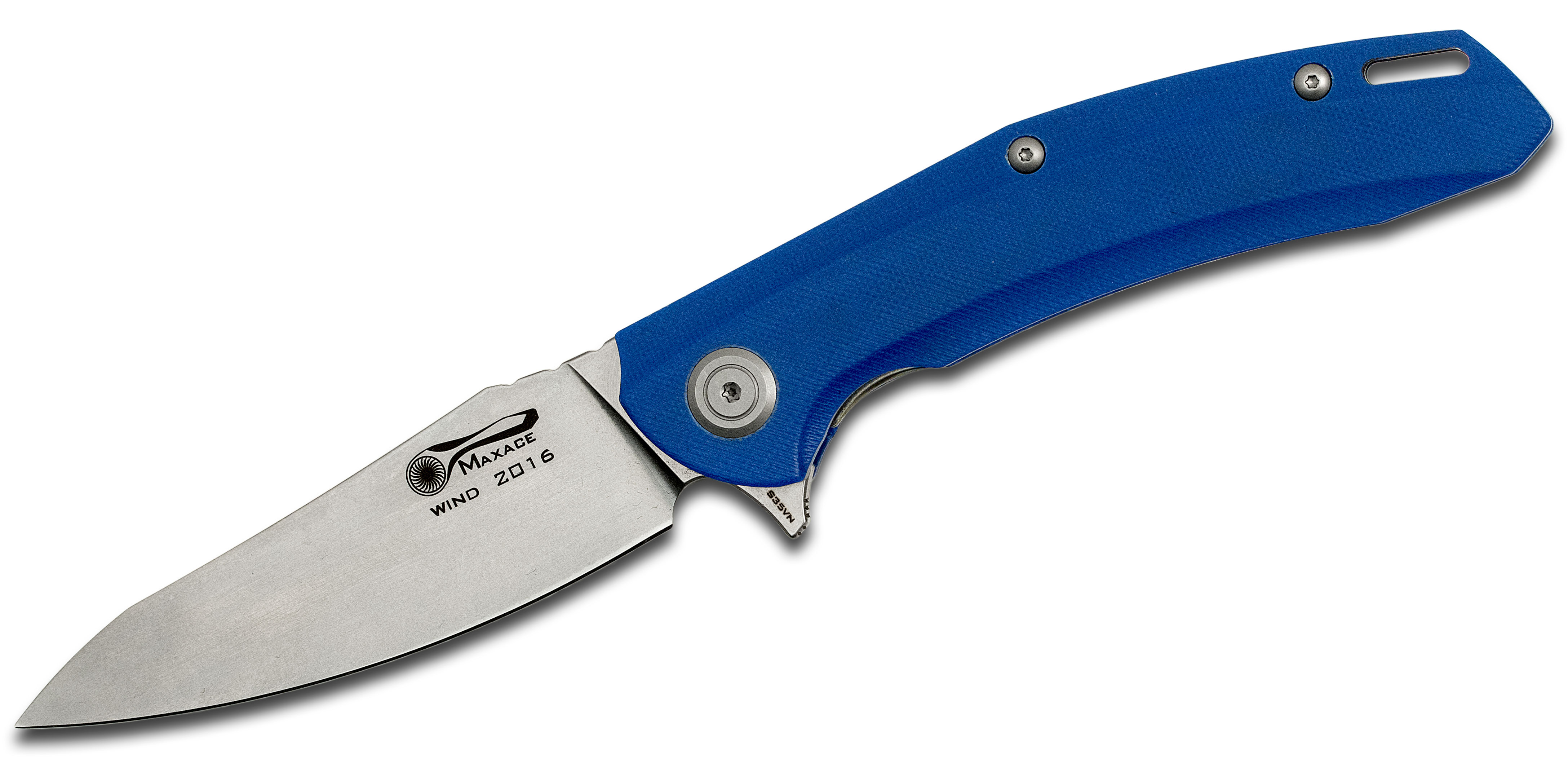 Maxace Knives Wind Flipper 3.8" S35VN Stonewashed Drop Point Blade ...