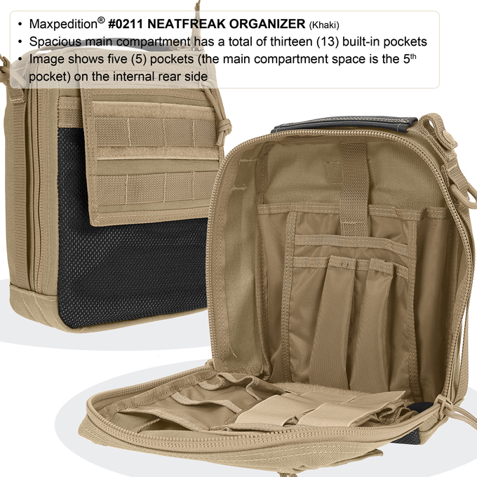 Maxpedition 0211K NeatFreak Organizer, Khaki - KnifeCenter