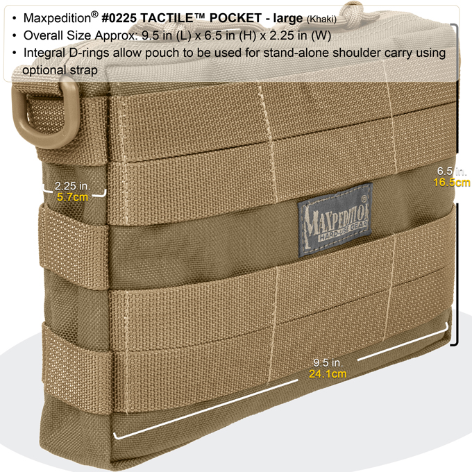 Maxpedition 0225B Tactile Pocket - Large, Black - KnifeCenter ...