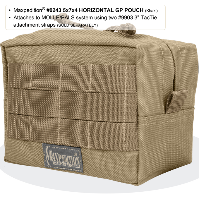 Maxpedition 0243K 5x7x4 Horizontal GP Pouch, Khaki - KnifeCenter ...