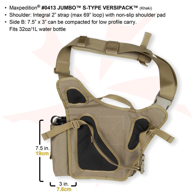 Maxpedition 0413K Jumbo S-Type Versipack, Khaki - KnifeCenter ...