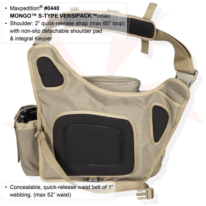 Maxpedition 0440B Mongo S-Type Versipack, Black - KnifeCenter ...