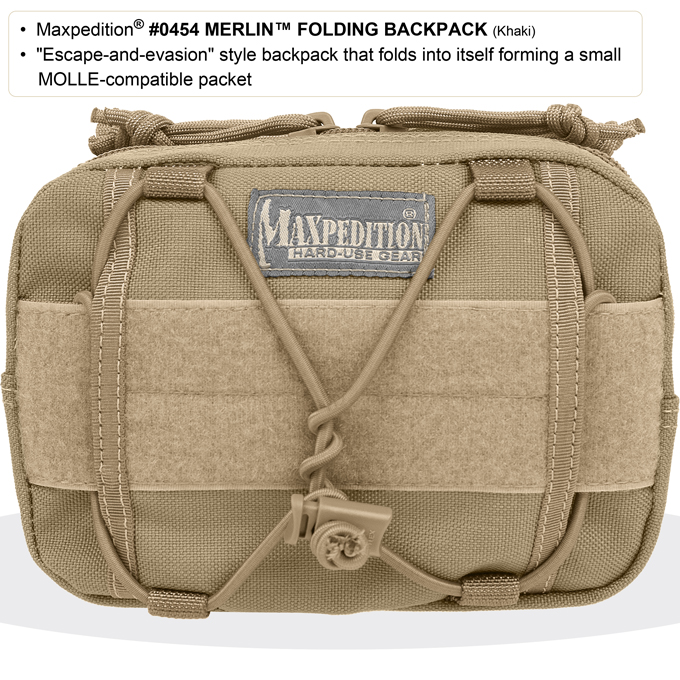 Maxpedition 0454B Merlin Folding Backpack, Black - KnifeCenter ...
