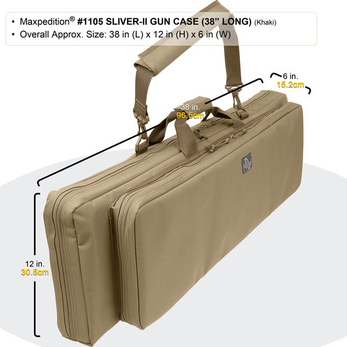 Maxpedition 1105B Sliver-II Gun Case (38" Long), Black - KnifeCenter ...