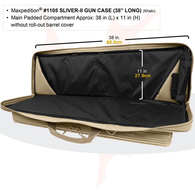 Maxpedition 1105B Sliver-II Gun Case (38" Long), Black - KnifeCenter ...