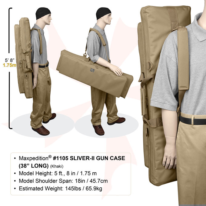 Maxpedition 1105B Sliver-II Gun Case (38" Long), Black - KnifeCenter ...