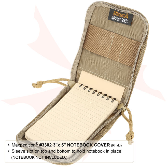 Maxpedition 3302B 3" x 5" Notebook Cover, Black - KnifeCenter ...