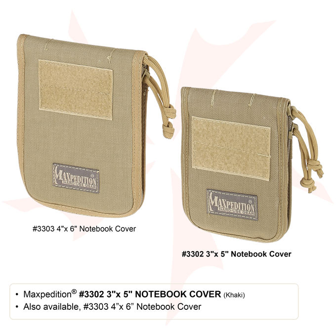 Maxpedition 3302B 3" x 5" Notebook Cover, Black - KnifeCenter ...