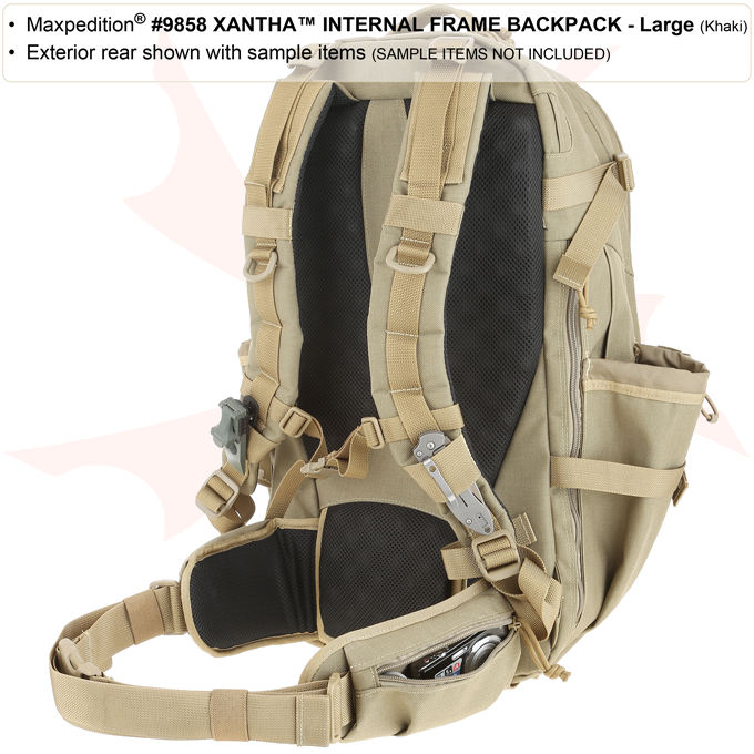 Maxpedition 9858B Xantha Internal Frame Backpack, Black - KnifeCenter ...