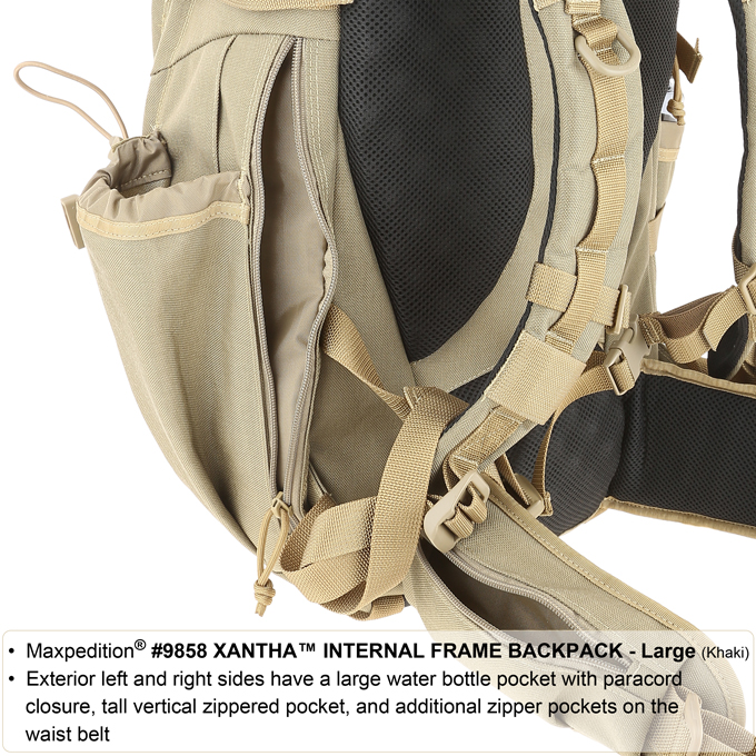 Maxpedition 9858B Xantha Internal Frame Backpack, Black - KnifeCenter ...