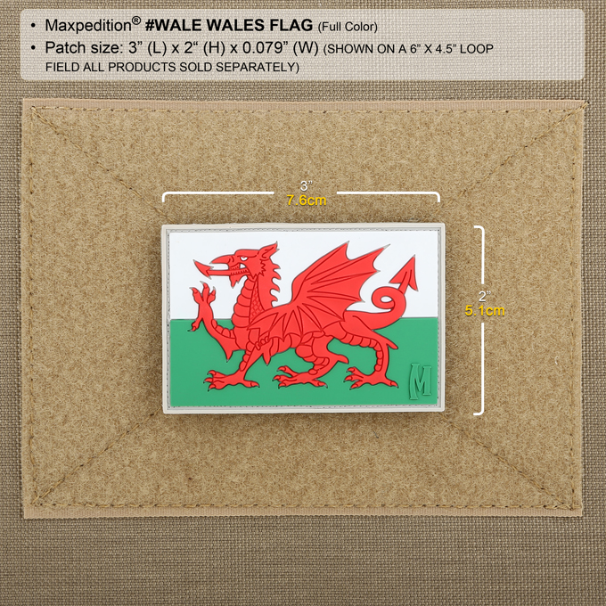 Maxpedition WALEC PVC Welsh Flag Patch, Color - KnifeCenter - Discontinued