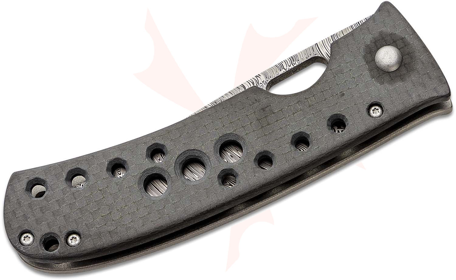 Tom Mayo Custom Large TNT Folding Knife 3.8" Heimskringla Damasteel ...