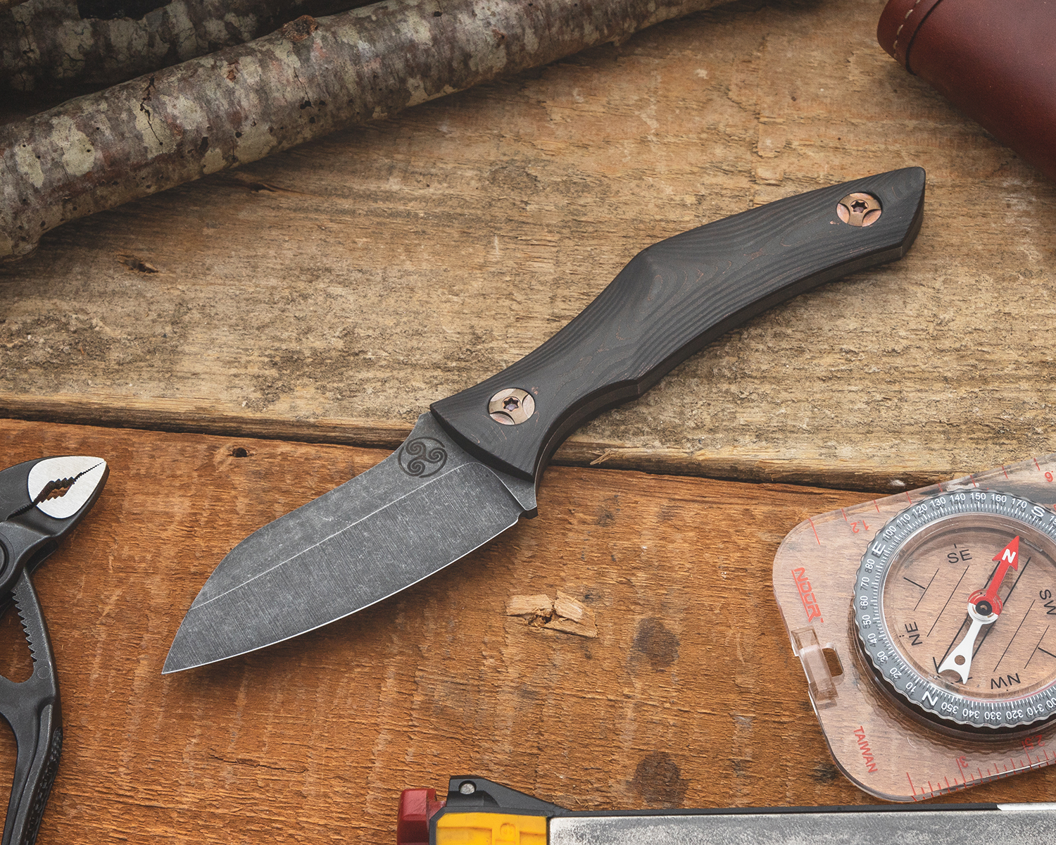 Jake McCoy Custom Exodus #2 Fixed Blade Knife 2.875" S35VN Acid Washed ...