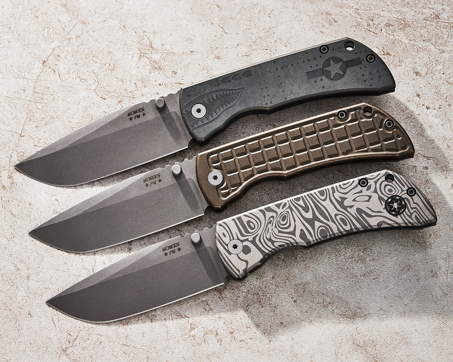 Jonathan McNees Performance Machined MAC2 G2 Folding Knife 3.5" CPM-MagnaCut Atomic Clip Point ...