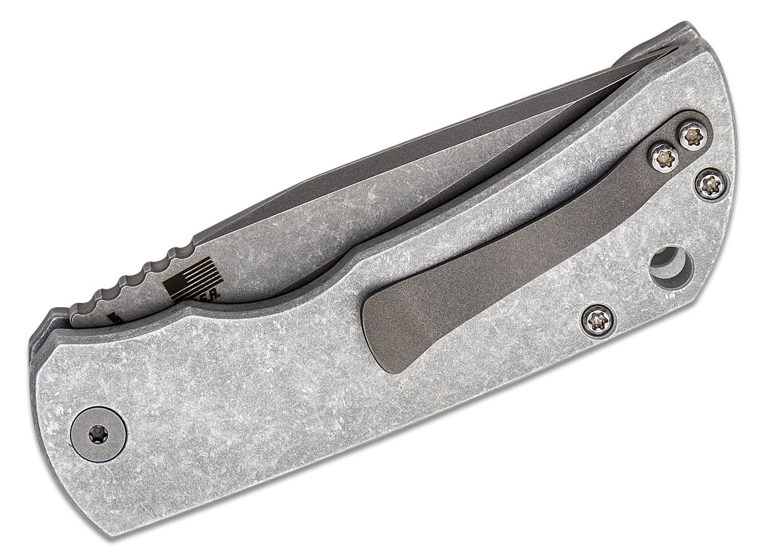 Jonathan McNees Performance Machined MAC2 AUTO Knife 3.375" CPM-MagnaCut Tumbled Clip Point ...