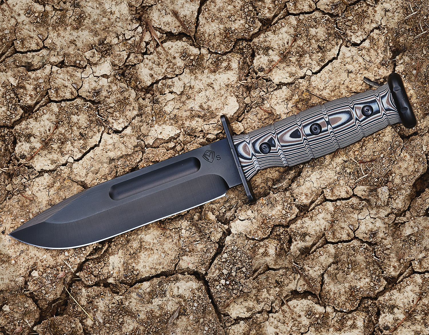 Medford USMC Fighter Fixed Blade Knife 6.55" Black PVD S35VN Drop Point ...