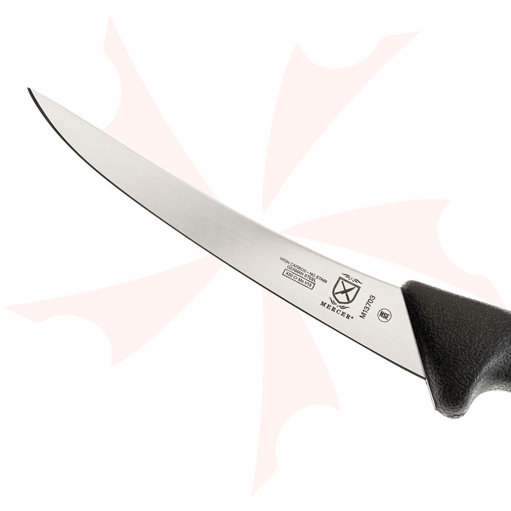 Mercer Cutlery BPX 5.9" Stiff Curved Boning Knife, Black GRN Handle ...