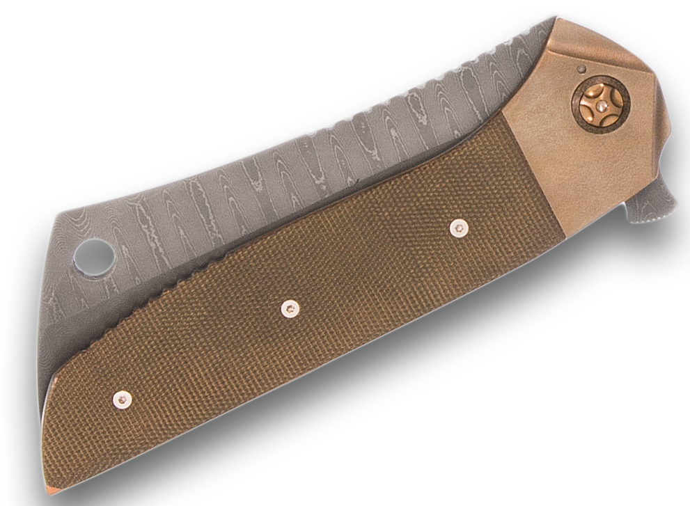 Kurt Merriken Custom Moby XL Cleaver Flipper Knife 5" Vegas Forge Core ...