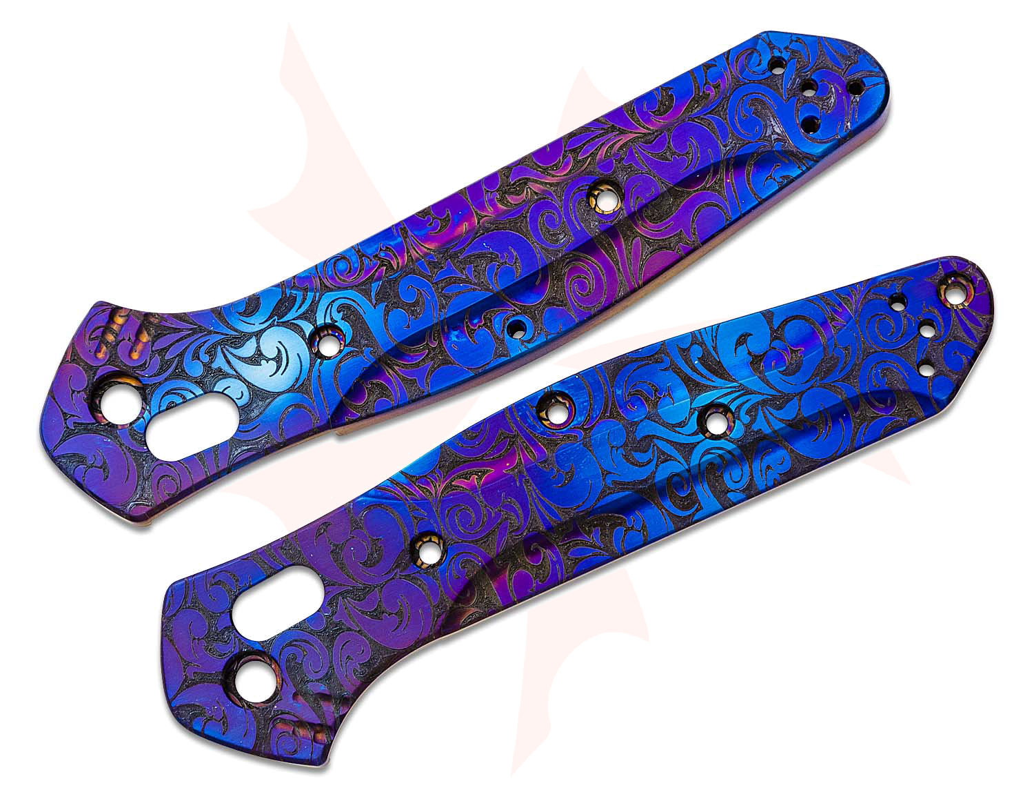 MetonBoss Titanium Benchmade Original 940/943 Scales, Flamed Victoria ...