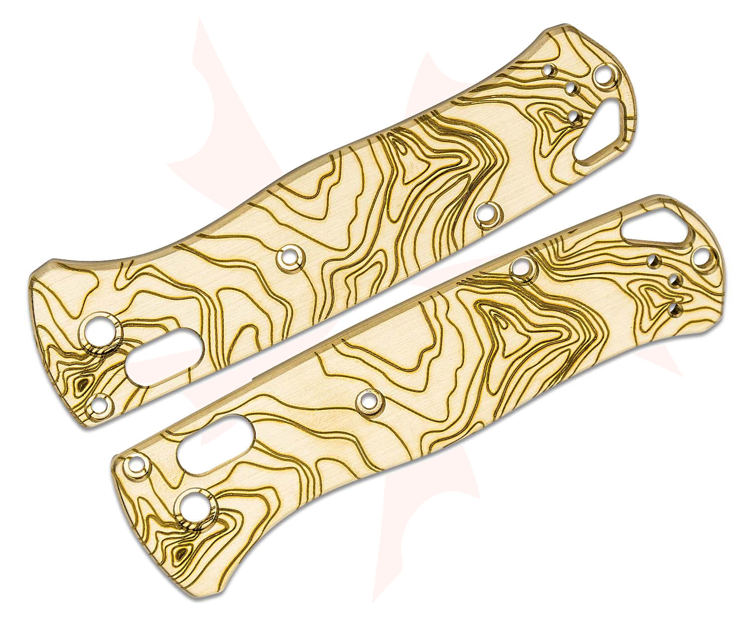 MetonBoss Brass Benchmade 535 Bugout Scales, Topographic Engraved ...