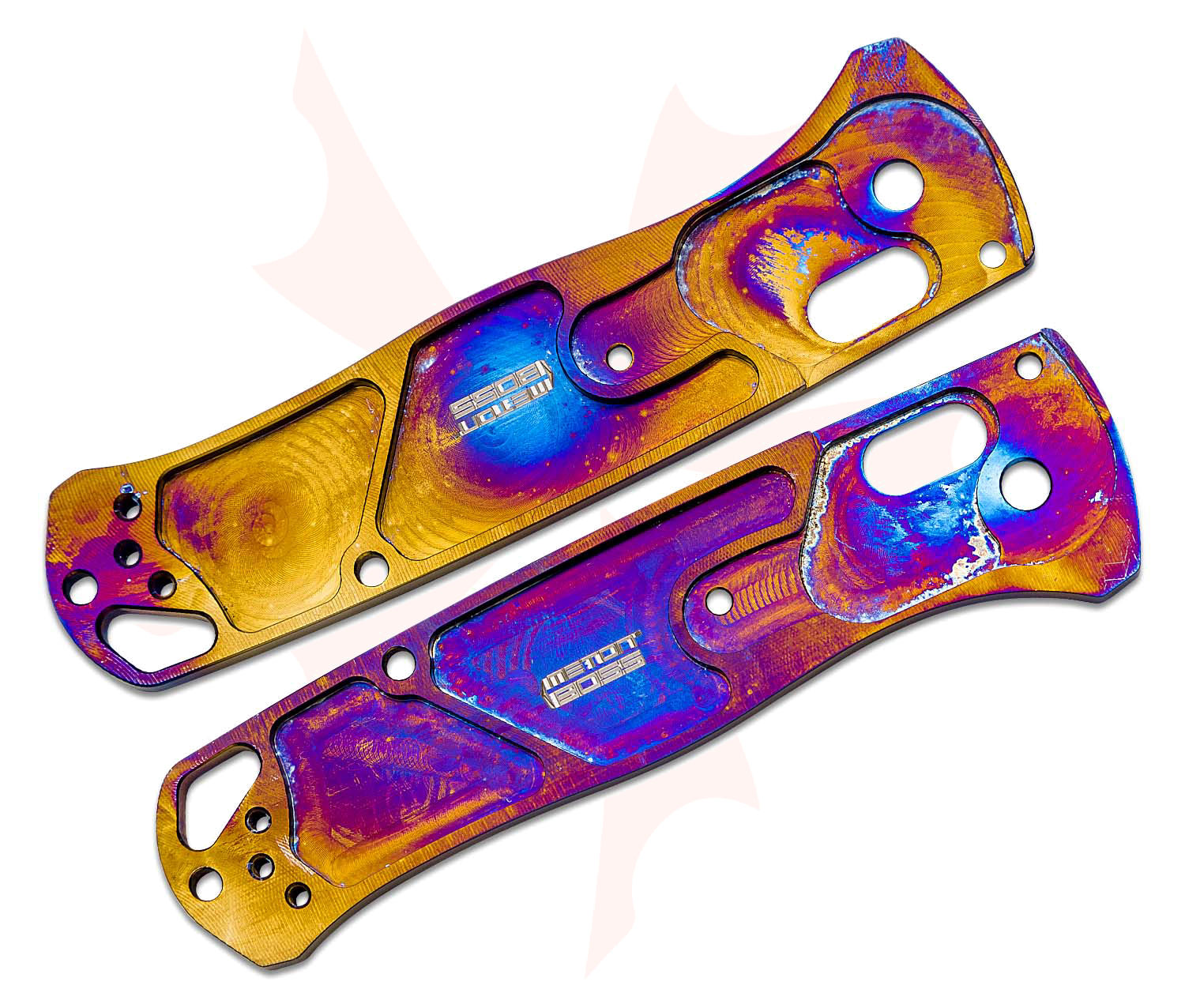 MetonBoss Titanium Benchmade 535 Bugout Scales, Flamed Alien Engraved ...