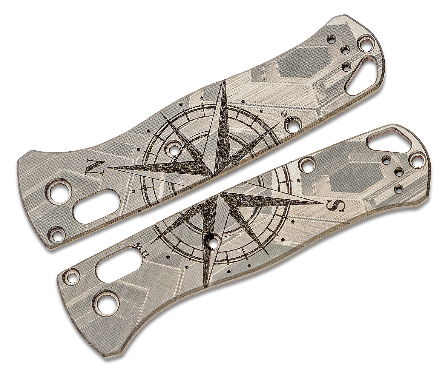 MetonBoss Titanium Benchmade 535 Bugout Scales, Compass Engraved, Knife ...