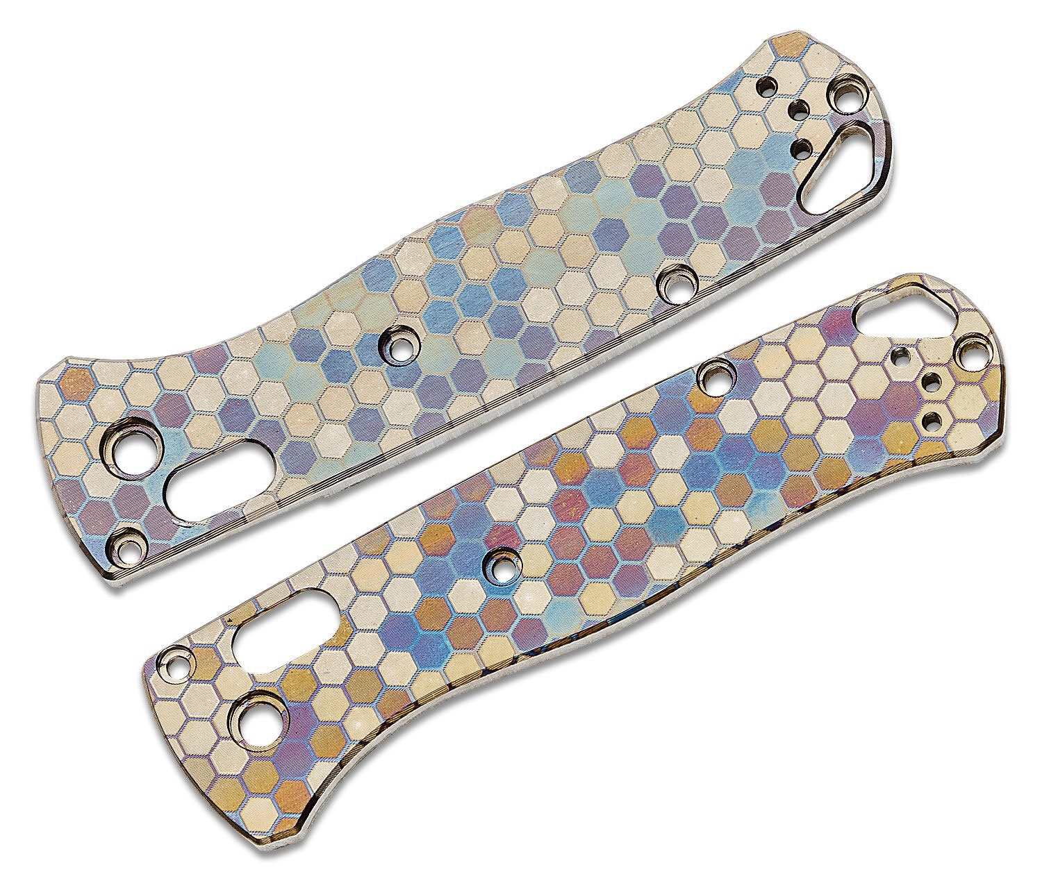 MetonBoss Titanium Benchmade 535 Bugout Scales, Honeycomb Heat Engraved ...