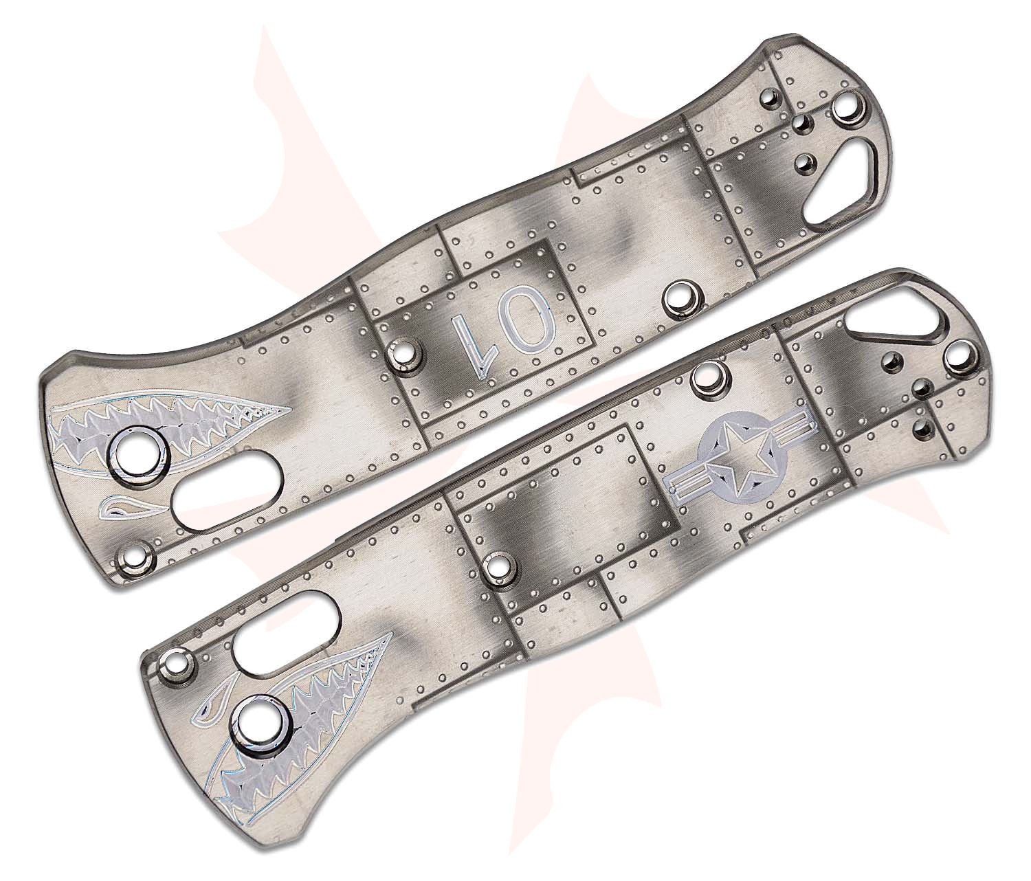 MetonBoss Titanium Benchmade 535 Bugout Scales, P40 Riveted Aeroplane ...
