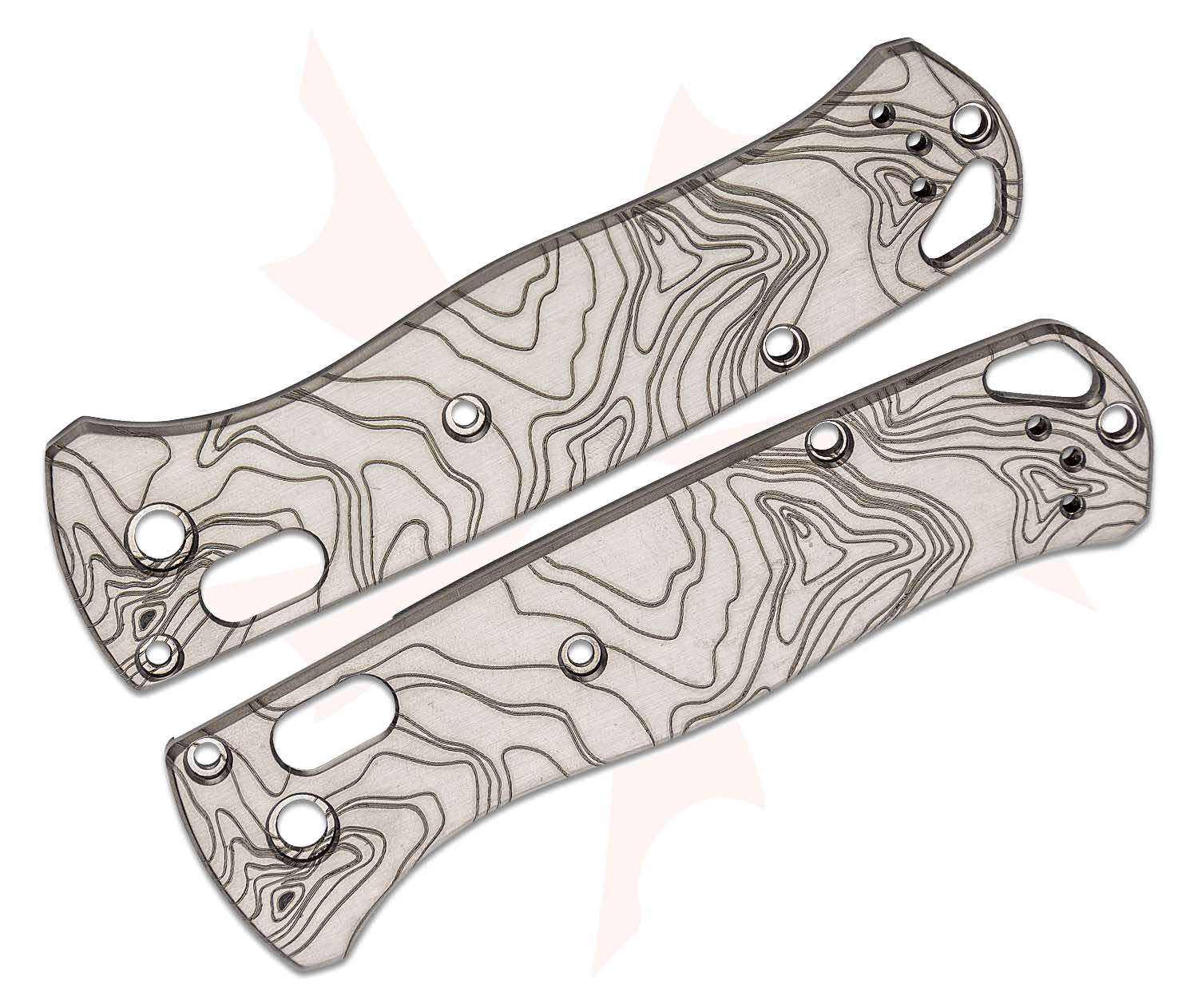 MetonBoss Titanium Benchmade 535 Bugout Scales, Topographic Engraved ...