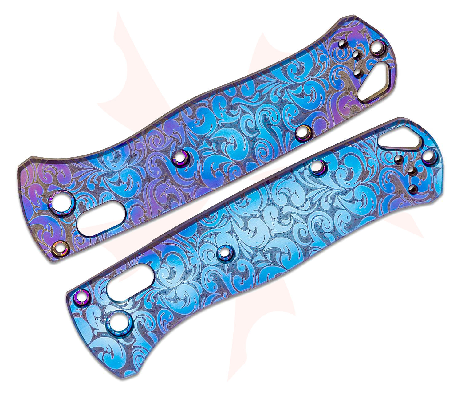 MetonBoss Titanium Benchmade 535 Bugout Scales, Flamed Victoria ...