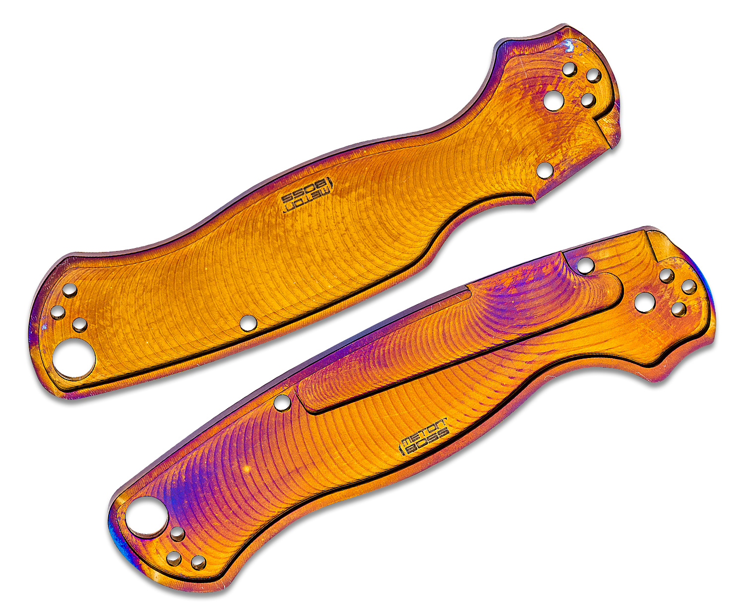 MetonBoss Titanium Spyderco Paramilitary 2 Scales, Flamed Victoria ...